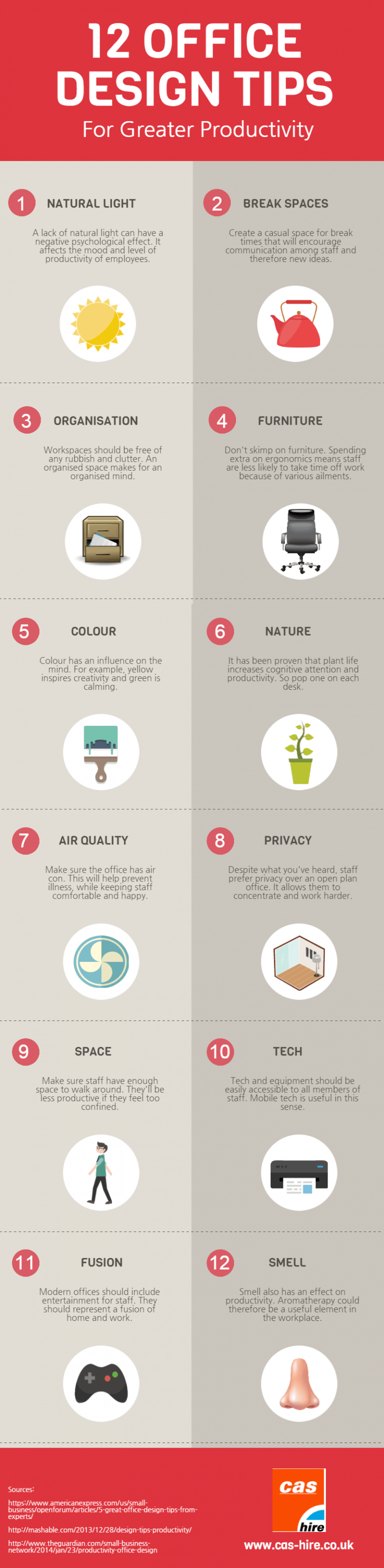 12 Office Design Tips for Greater Productivity Infographic - e-Learning ...