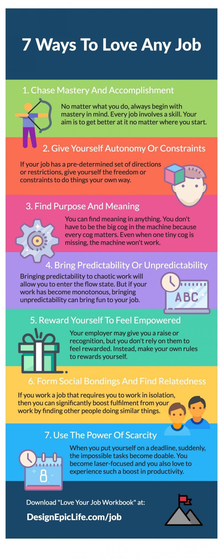 7 Ways To Love Any Job - e-Learning Infographics