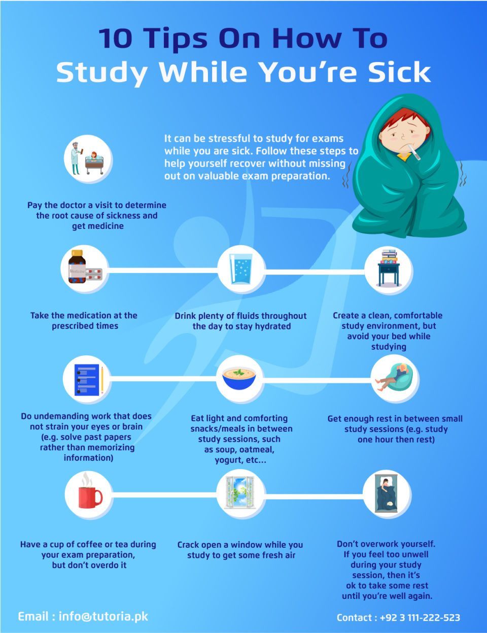 How To Study While You’re Sick - e-Learning Infographics