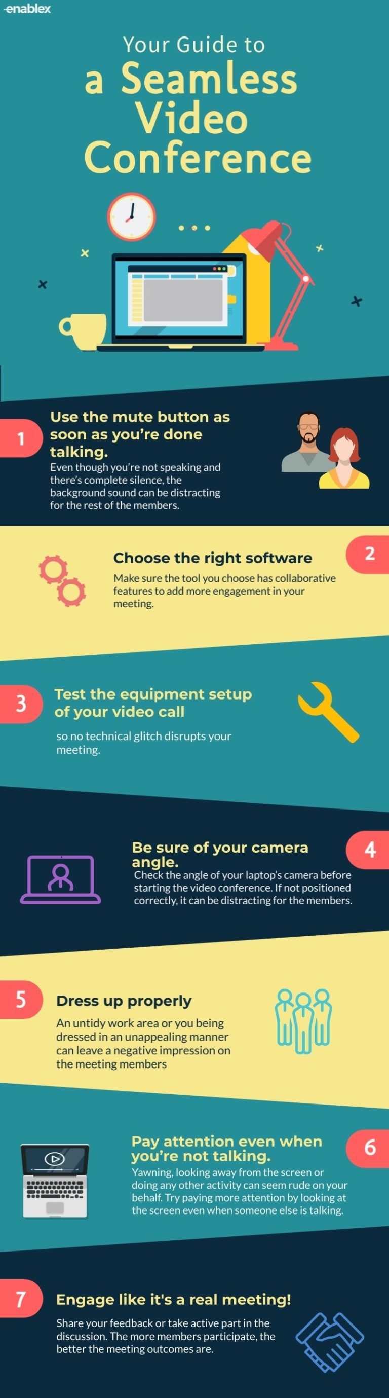 A Guide To A Seamless Video Conference - e-Learning Infographics