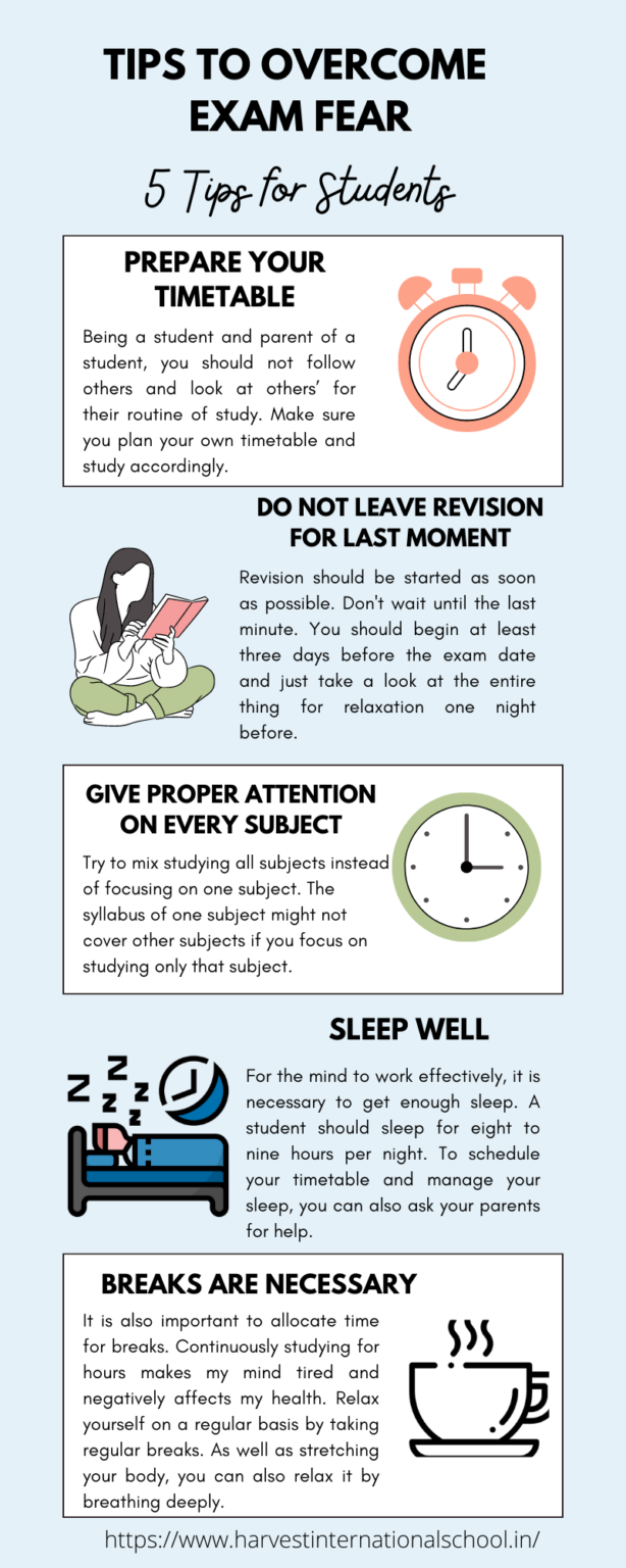 5 Tips To Overcome Exam Fear For Students - e-Learning Infographics