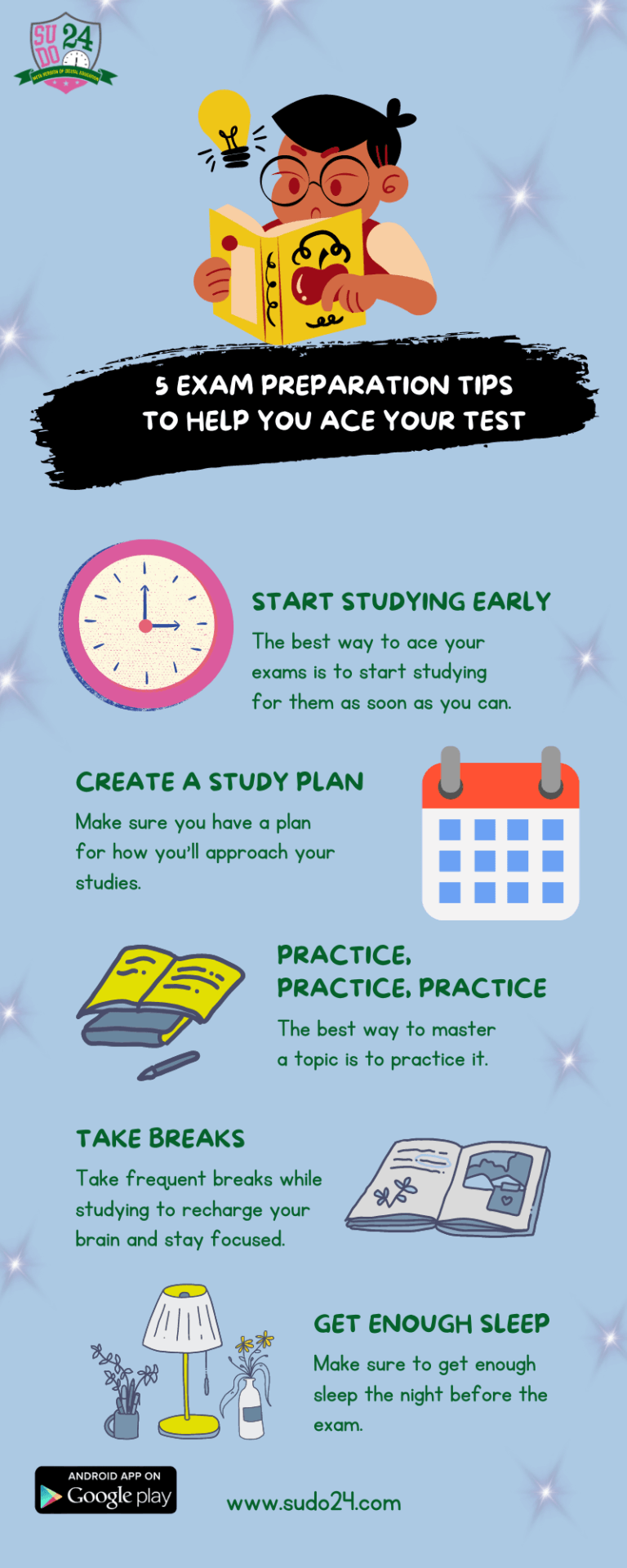 5 Exam Preparation Tips Τo Help You Ace Your Test - e-Learning Infographics