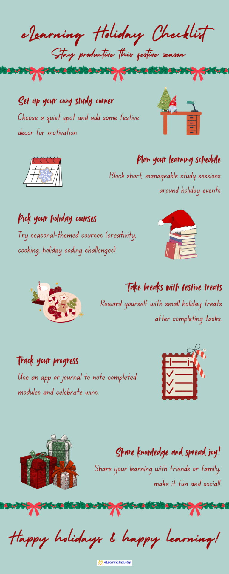 eLearning Holiday Checklist - e-Learning Infographics