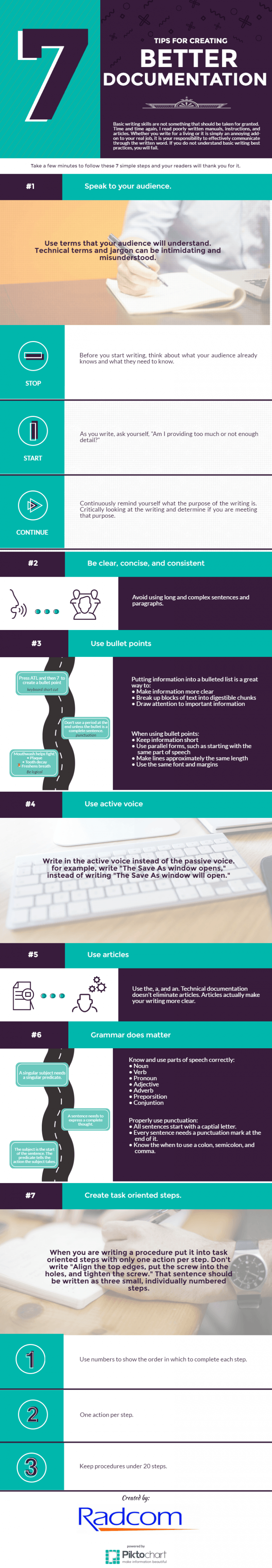 7 Tips for Better Documentation Infographic - e-Learning Infographics
