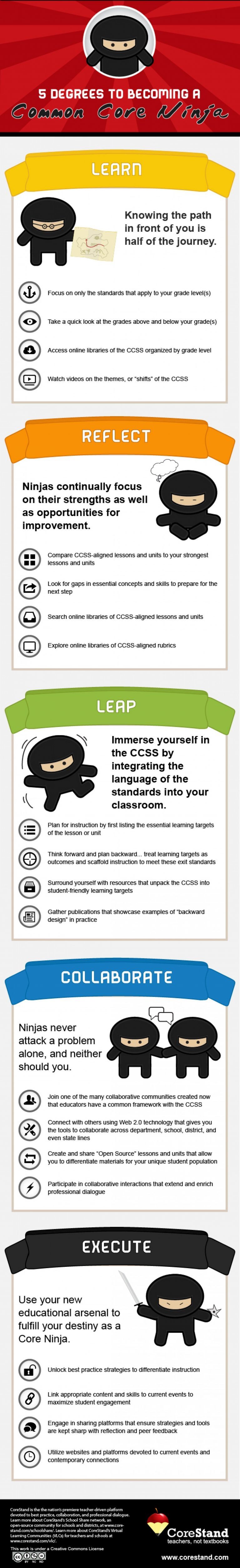 How to Become a Common Core Ninja Infographic - e-Learning Infographics