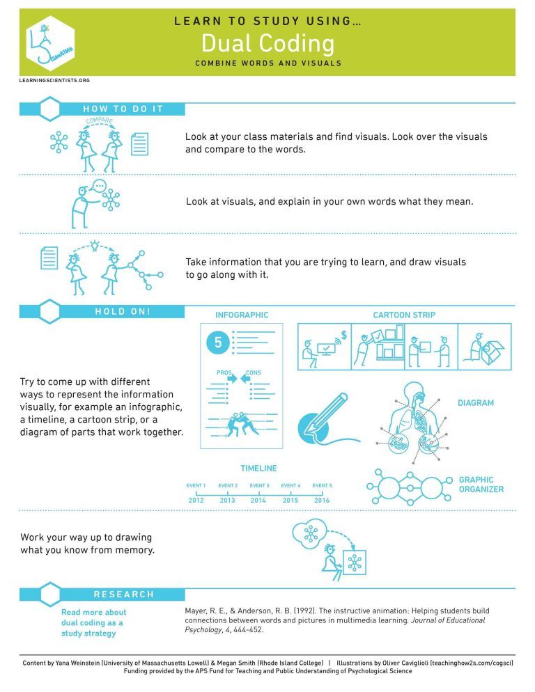 How to Study Using Dual Coding Infographic - e-Learning Infographics