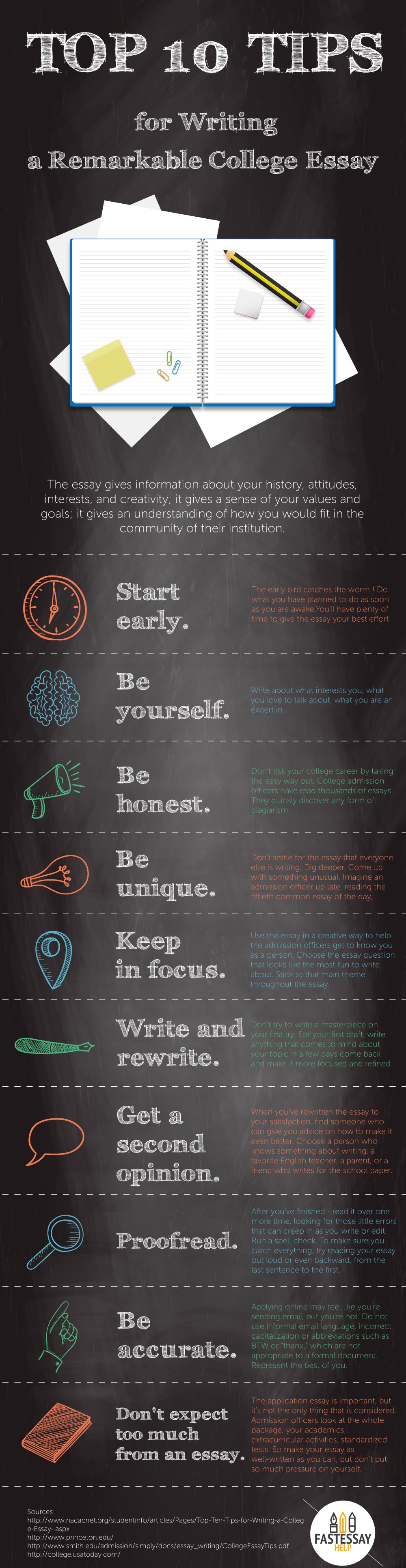 Top 10 Tips For Writing A Remarkable College Essay Infographic E 